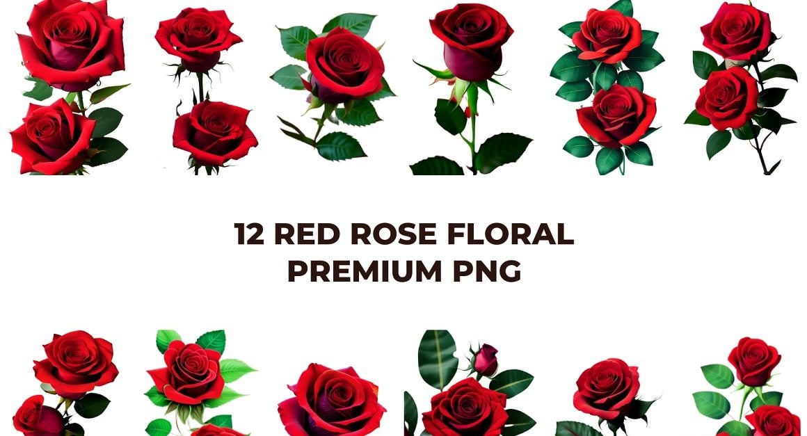 Kırmızı Gül Çiçek Premium PNG Vol.4 #323226 - TemplateMonster