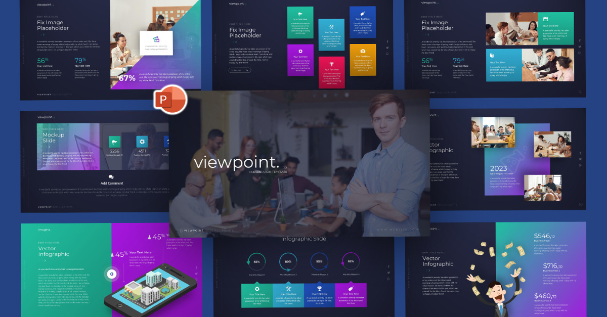 Modèle PowerPoint de point de vue de l'entreprise créative