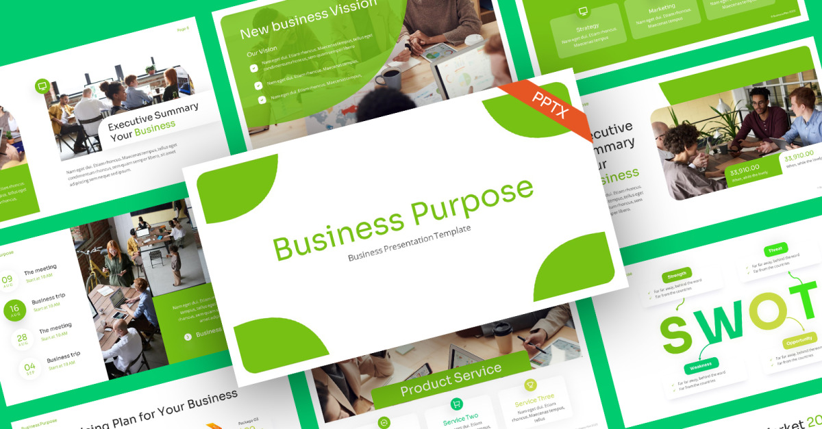 Business Purpose PowerPoint Template - TemplateMonster