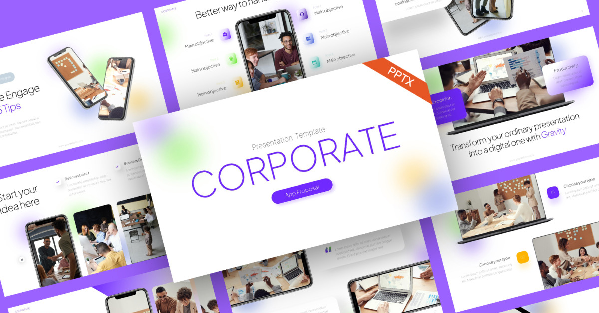Corp Mockup Device Asset PowerPoint Template