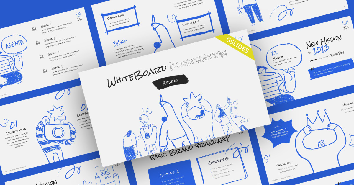 Whiteboard Illustration Assets Google Slides Template