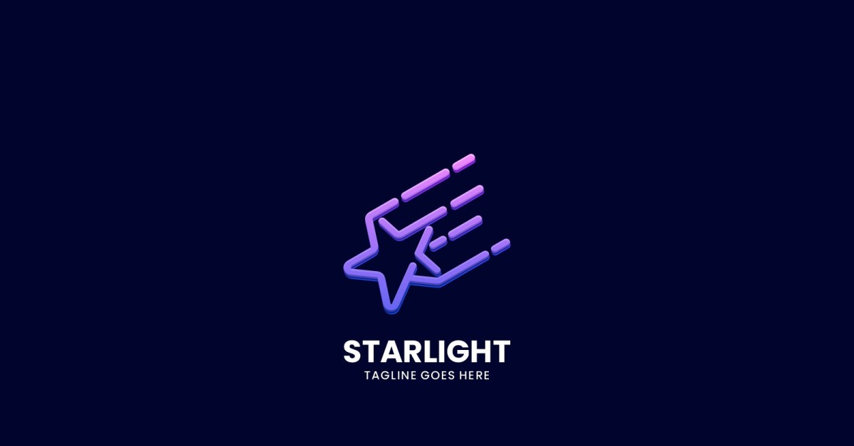 Logotipo de degradado de arte de línea Starlight