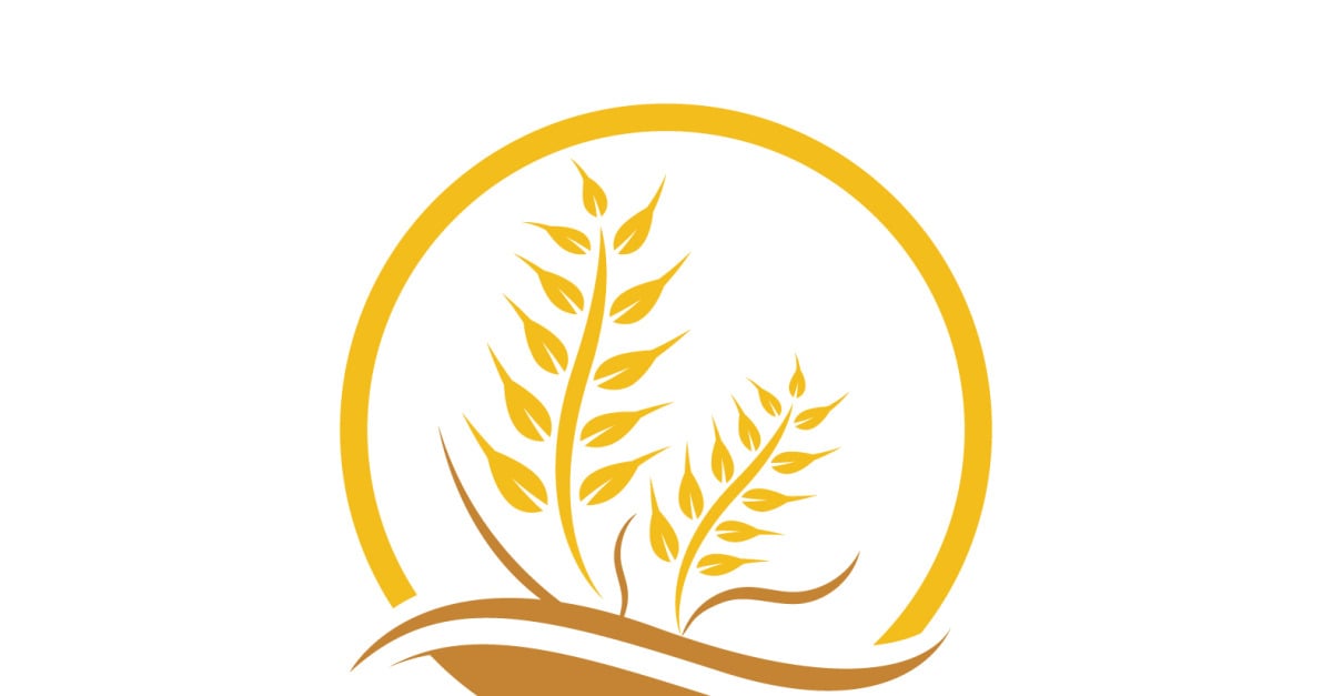 Agriculture wheat rice food logo v6 #324463 - TemplateMonster