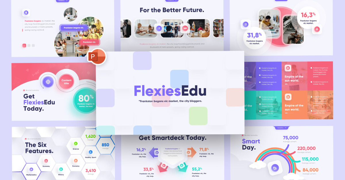 Flexies Smart Education PowerPoint-Vorlage - TemplateMonster