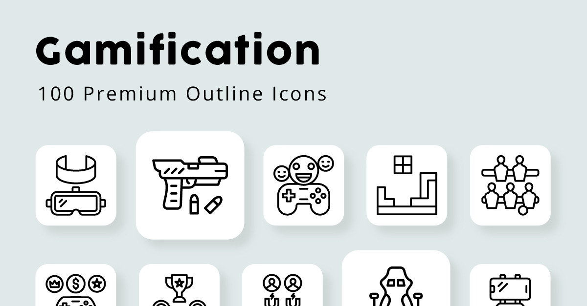 Gamification Unique Outline Icons #324619 - TemplateMonster