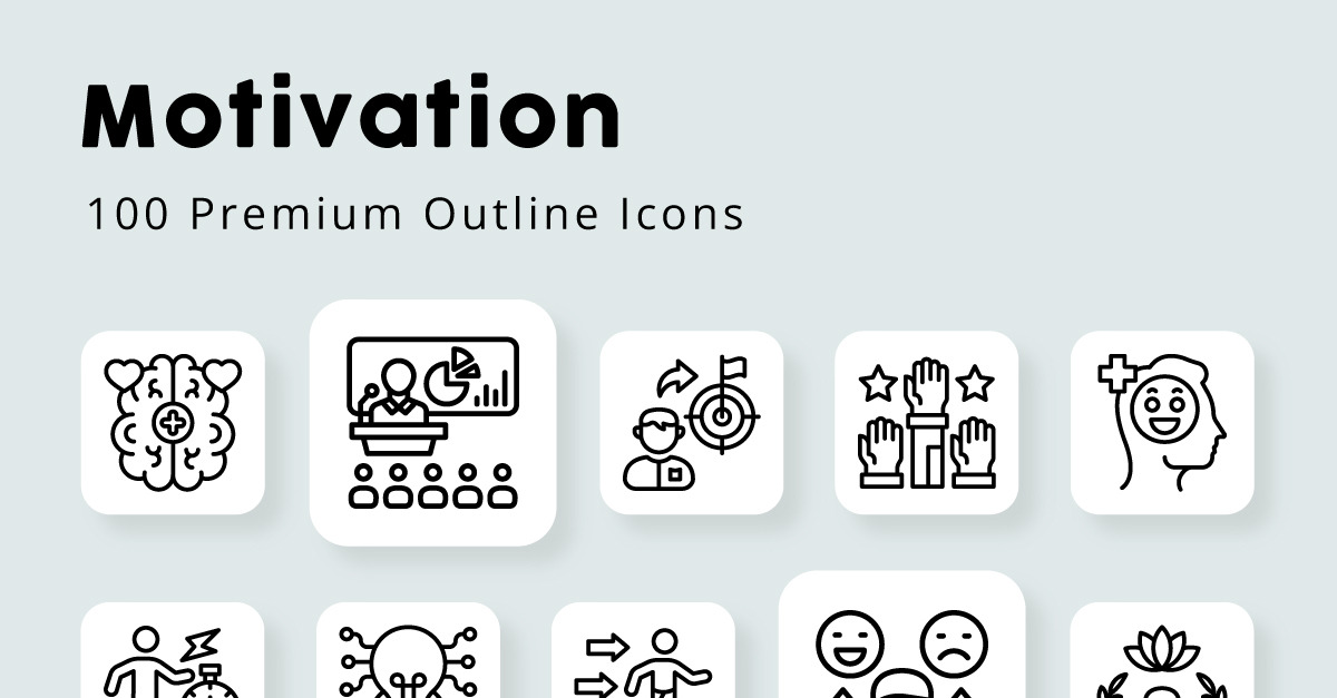 Motivation Unique Outline Icons #324613 - TemplateMonster