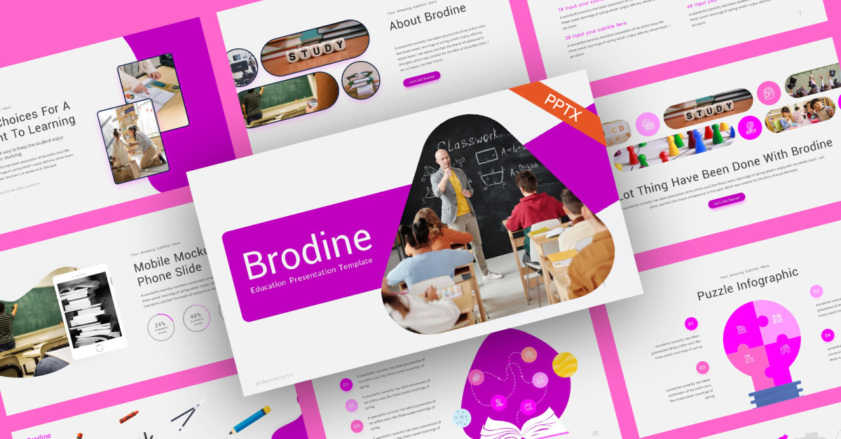 Plantilla de PowerPoint - educación creativa brodine