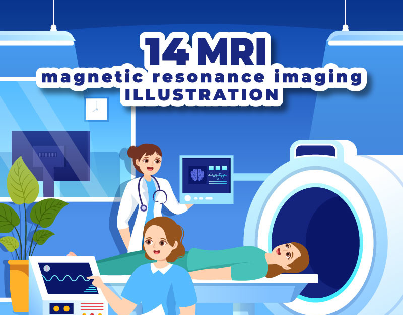 14 MRI or Magnetic Resonance Imaging Illustration
