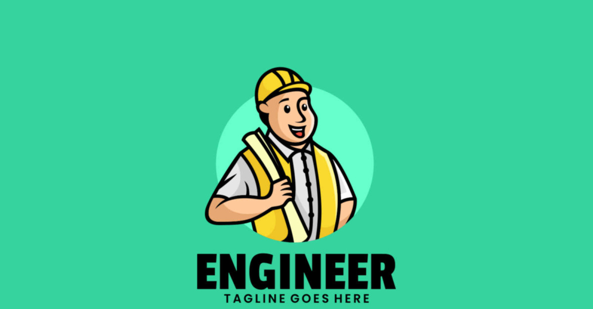 Engineer Mascot Cartoon Logo #324805 - TemplateMonster