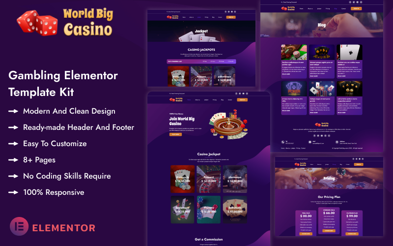 World Big Casino - Kit de modèles déléments de jeu