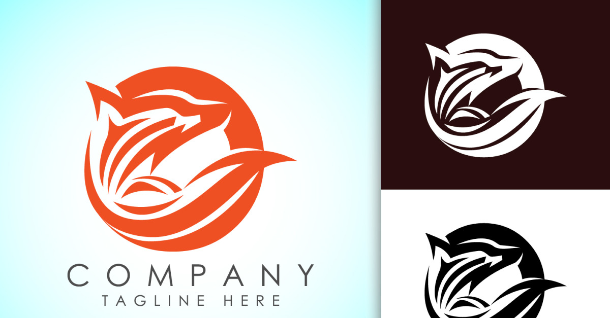 Fox logo, Abstract fox in circle #325022 - TemplateMonster