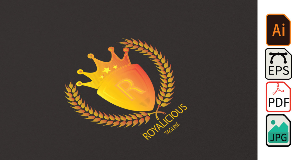 Conception de modèle de logo royal commercial