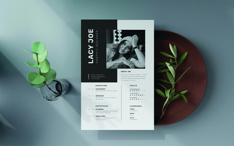 Lacy Joe Minimal Resume Template #325191 - TemplateMonster