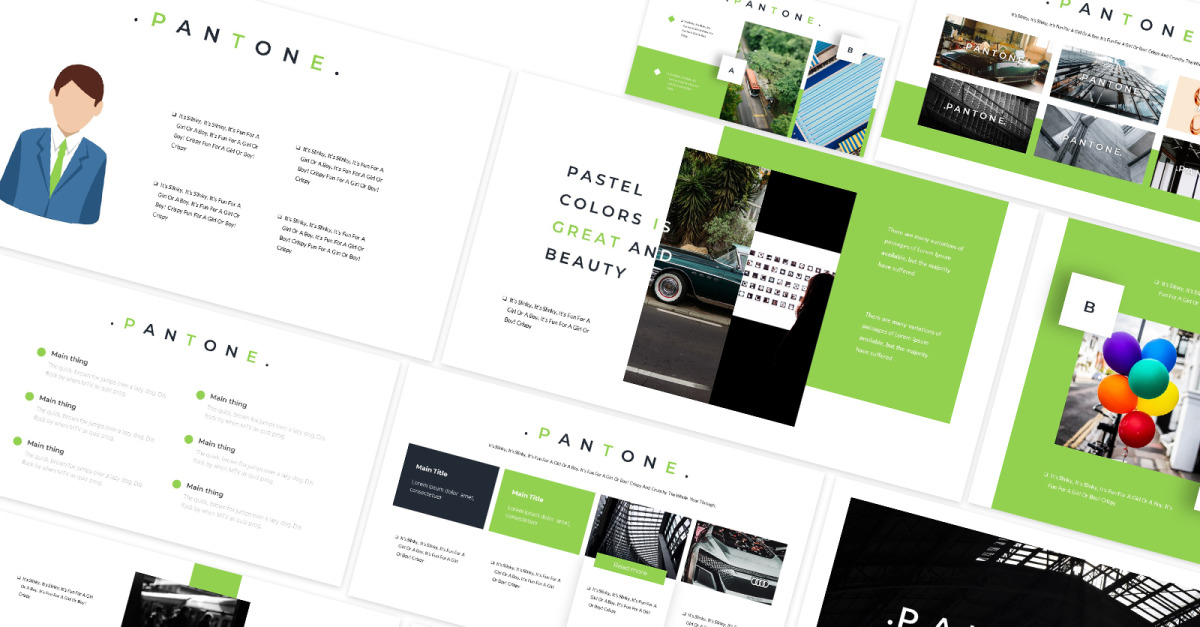 Modello Powerpoint creativo Pantone #325112 - TemplateMonster