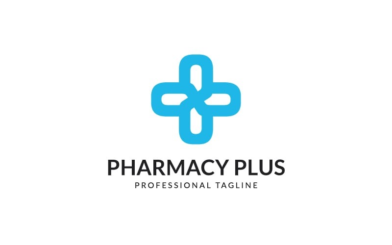 Pharmacy Plus Logo Vector Design #325171 - TemplateMonster