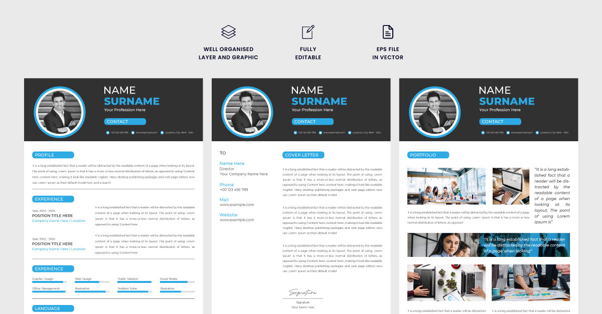Job Application CV and Cover Letter #325208 - TemplateMonster