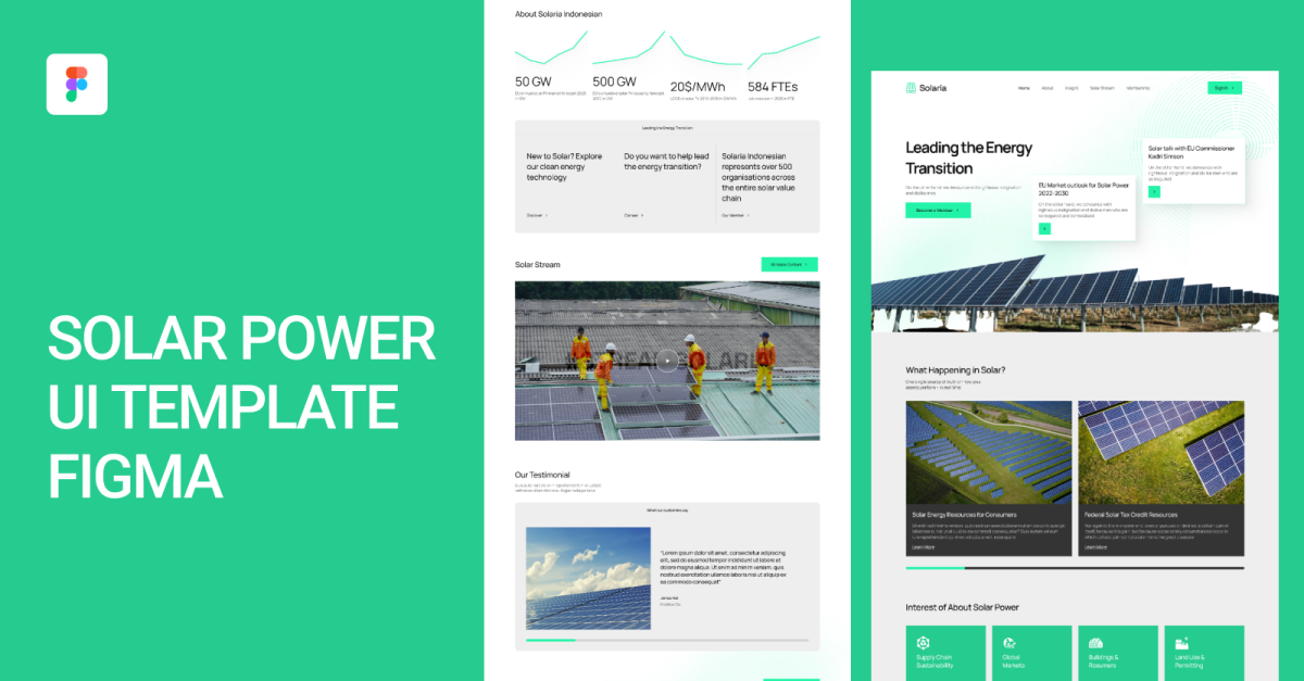 Solar Power UI Template Figma #325241 - TemplateMonster
