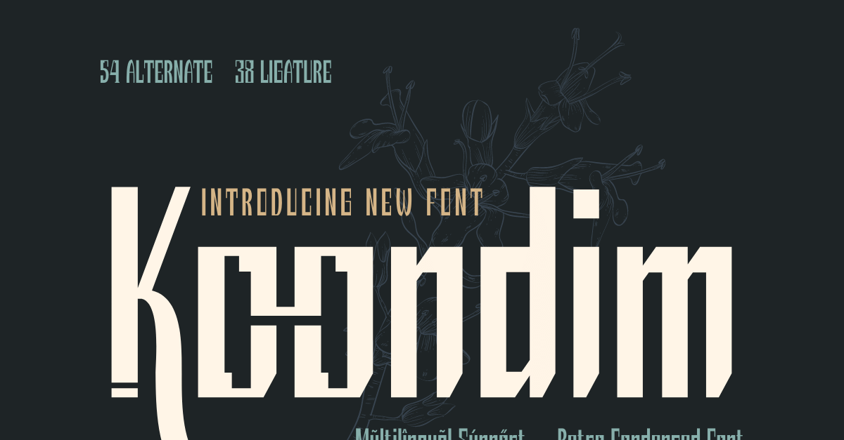 Koondim – Retro Condensed Font #325399 - TemplateMonster