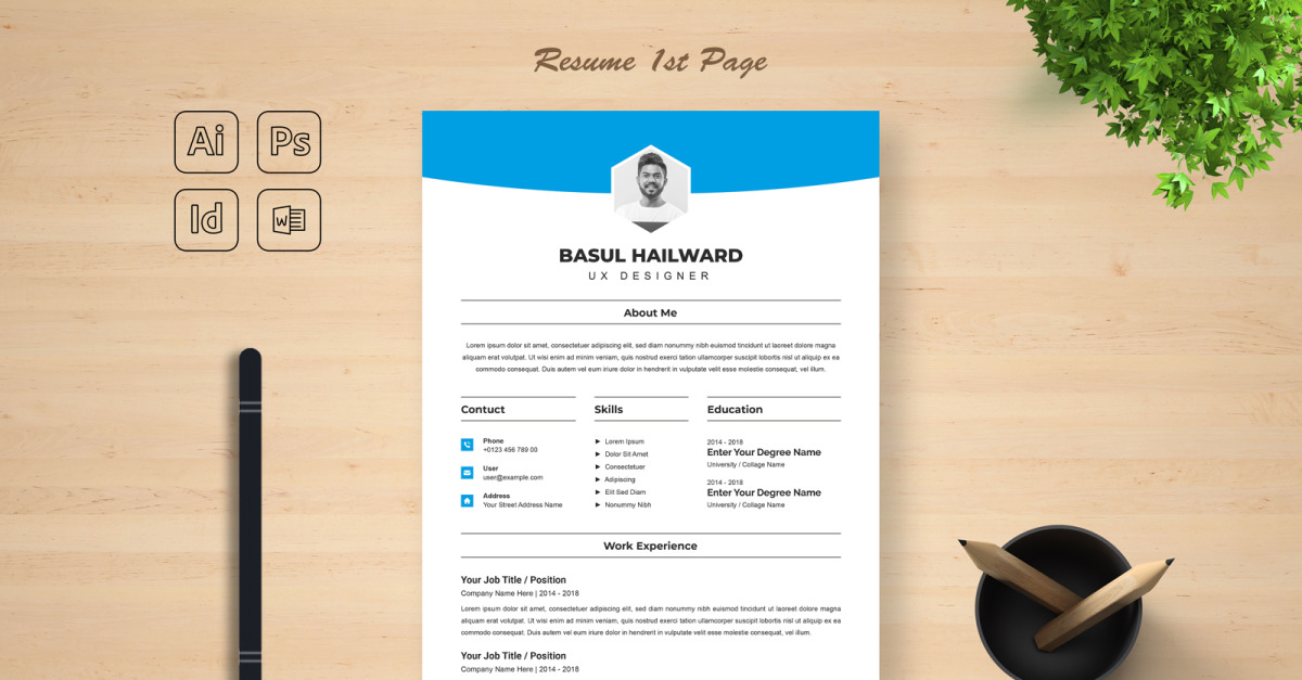 Simple Resume Template Design #325353 - TemplateMonster