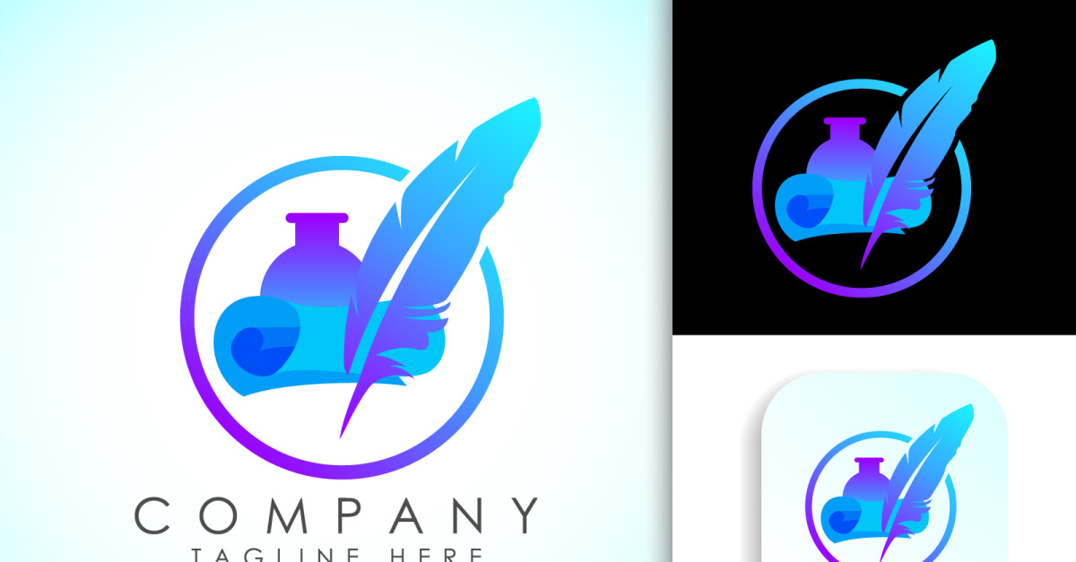 Feder-Logo-Design-Vektor-illustration2 - TemplateMonster