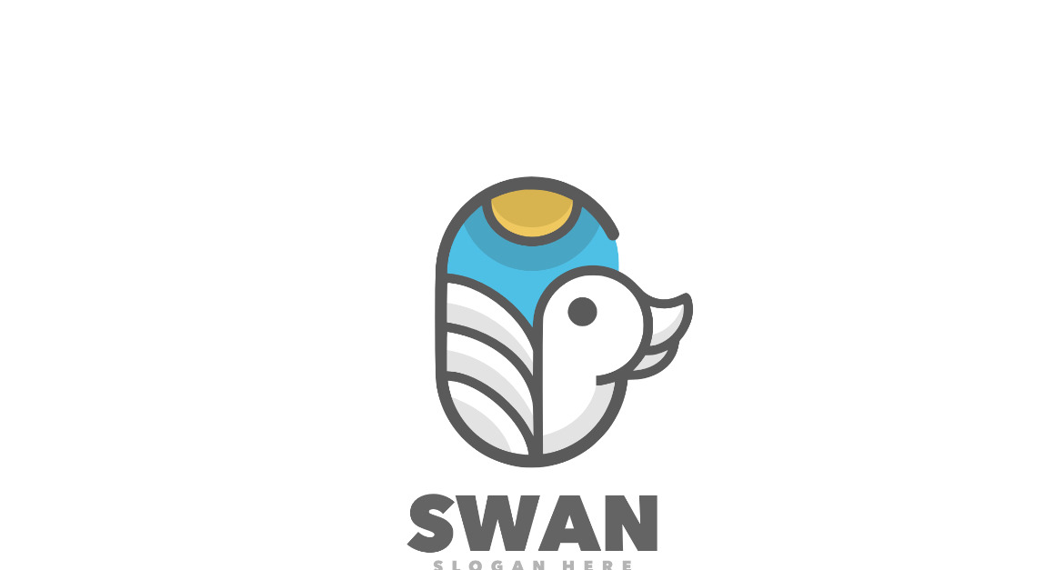 Swan badge cartoon logo template #325535 - TemplateMonster