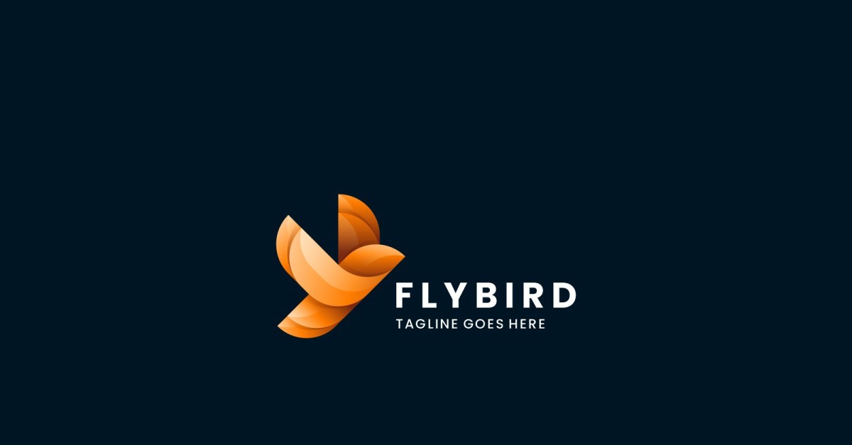 Estilo de logotipo gradiente Fly Bird 1 - TemplateMonster