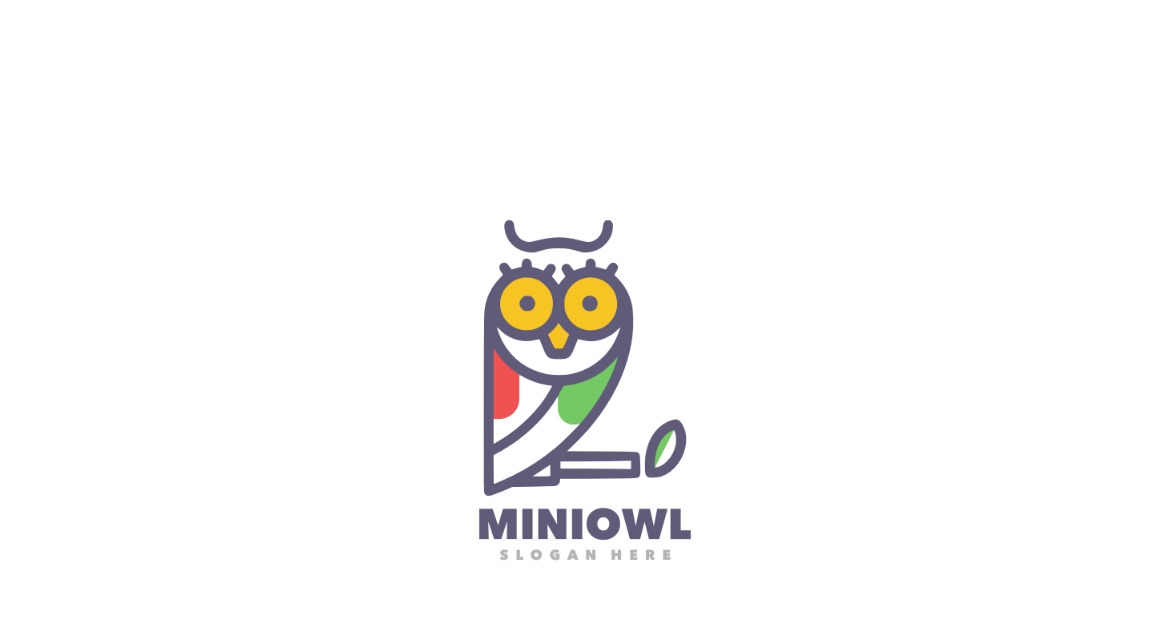 Owl cute line art logo template #325790 - TemplateMonster