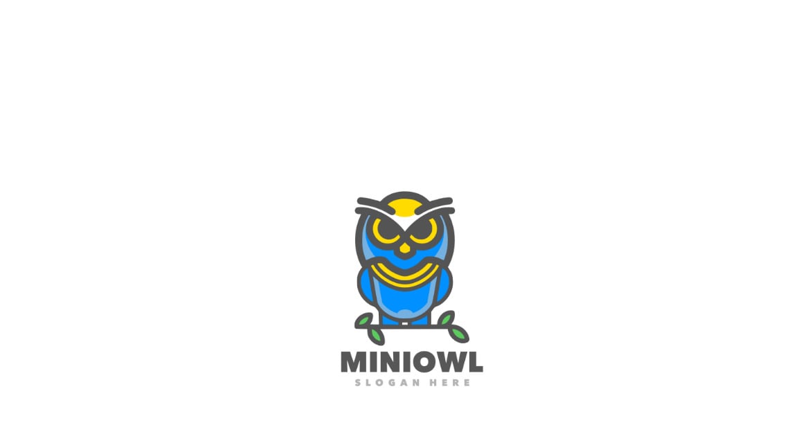 Owl cute simple cartoon logo template - TemplateMonster