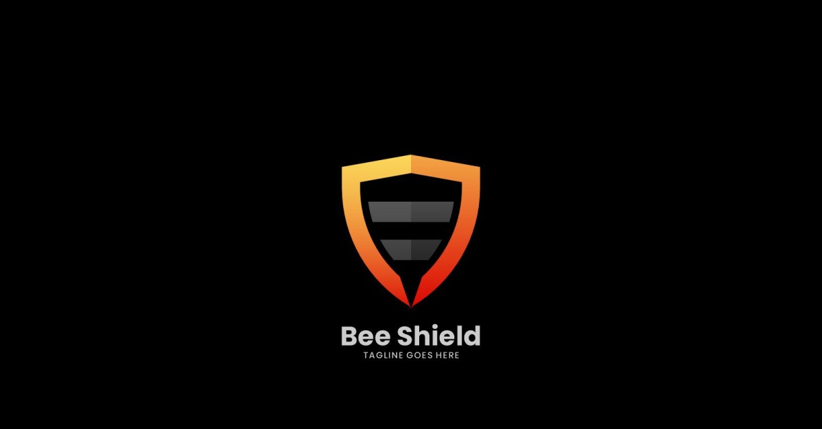 Bee Shield Gradient Logo Style #325875 - TemplateMonster