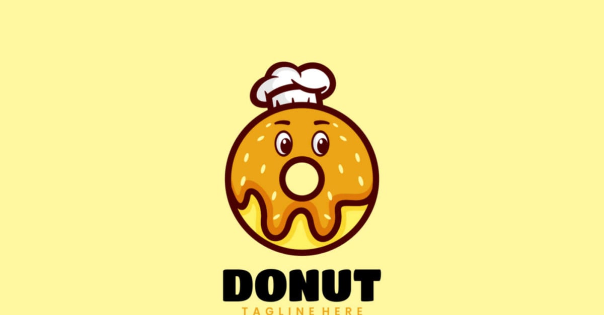 Beignets, cuisiniers, mascotte, dessin animé, logo