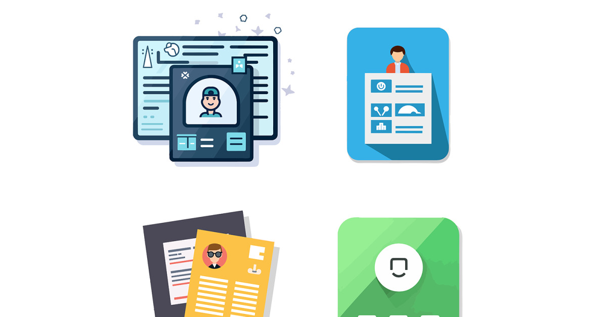 Icon App File CV Careers Illustration Vector