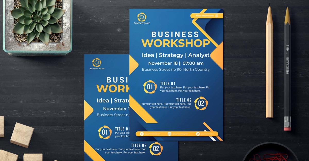 Professionelles und modernes Business-Workshop-Flyer-Design - Corporate Identity