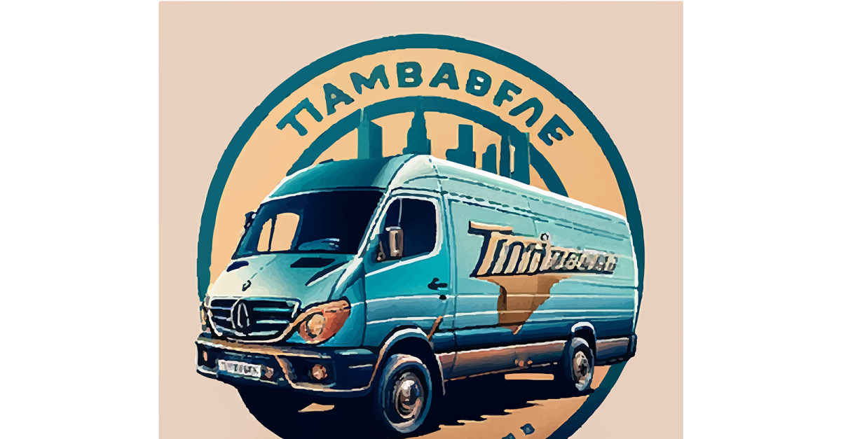 Ville de Dubaï Mercedes van Logo Transport Express Vector