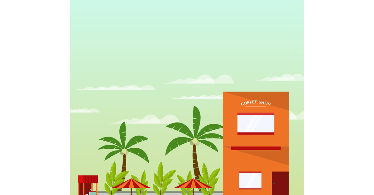 Coffee Shop Building Illustration #326057 - TemplateMonster