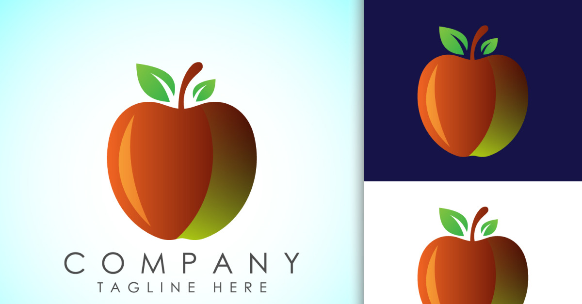 Symbole abstrait de signe de logo de pomme3 - TemplateMonster