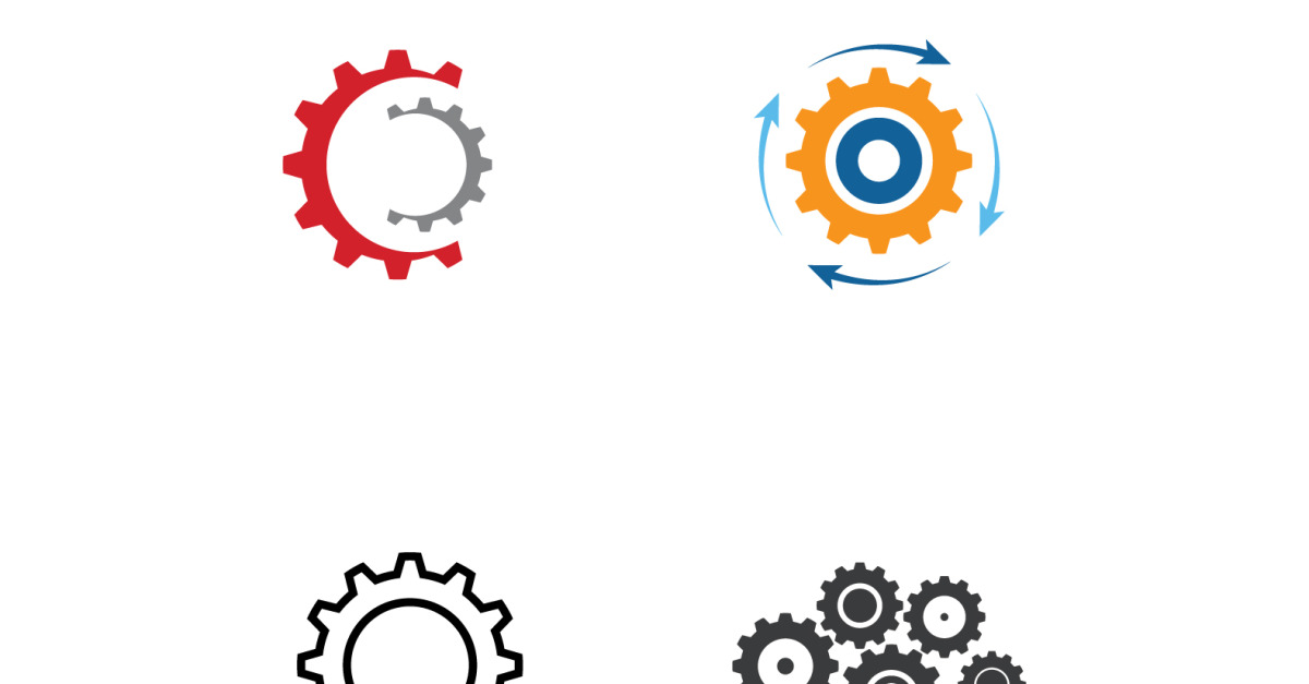 Gear machine symbol logo design vector v16 - TemplateMonster