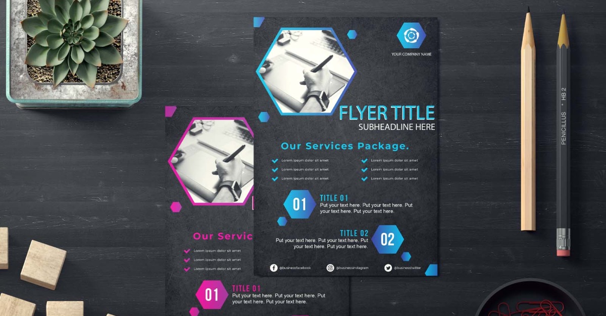 NEW Professional and Modern Black Flyer Design - Corporate Identity