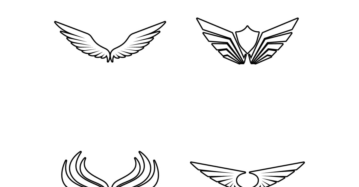 Kara kanat kuşu şahin logo vektörü v25 - TemplateMonster