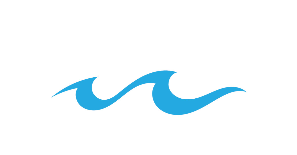 Logo firmy projektującej logo fali wody na plaży v26