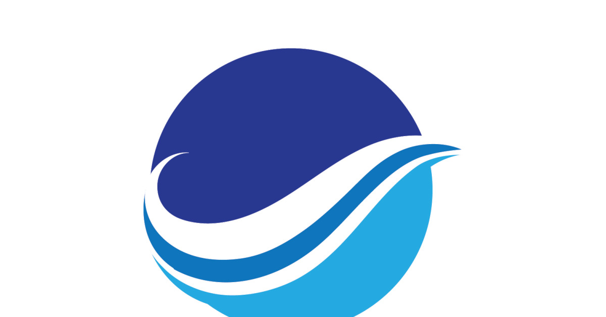 Logo firmy projektującej logo fali wody na plaży v31