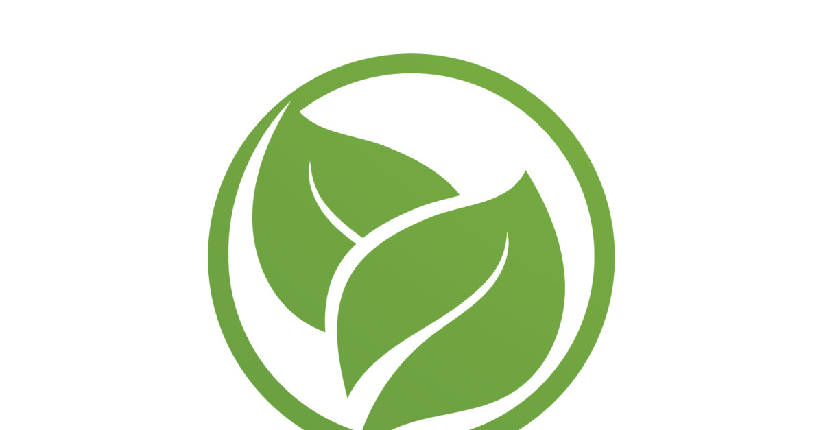 Logotipo fresco da natureza do chá verde da folha v36