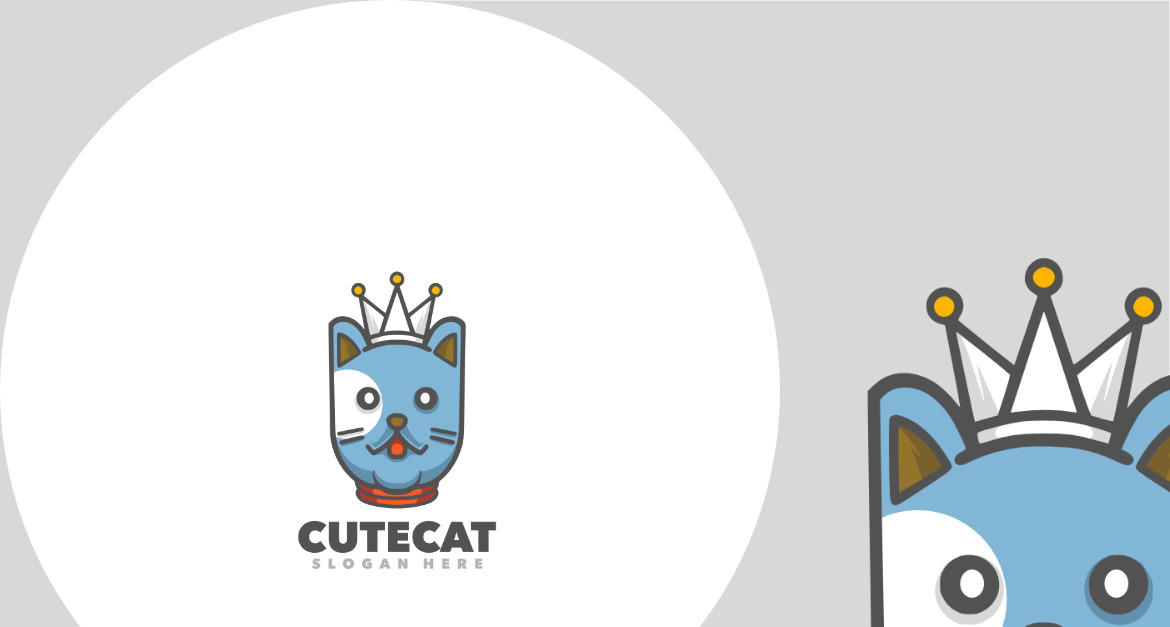 Cat king mascot cartoon logo #326962 - TemplateMonster