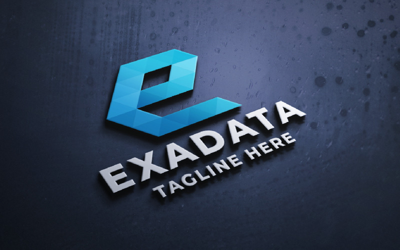 Modèle de logo Exa Data Letter E Pro - TemplateMonster