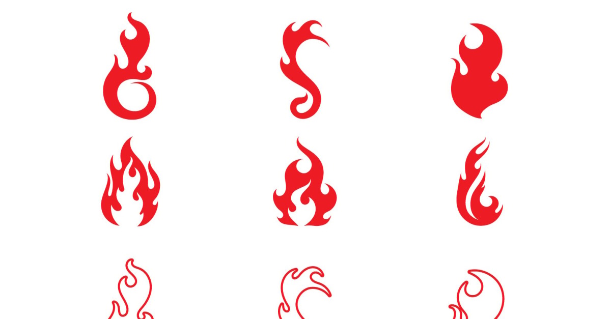 Flame fire hot burn logo vector v23 #327092 - TemplateMonster