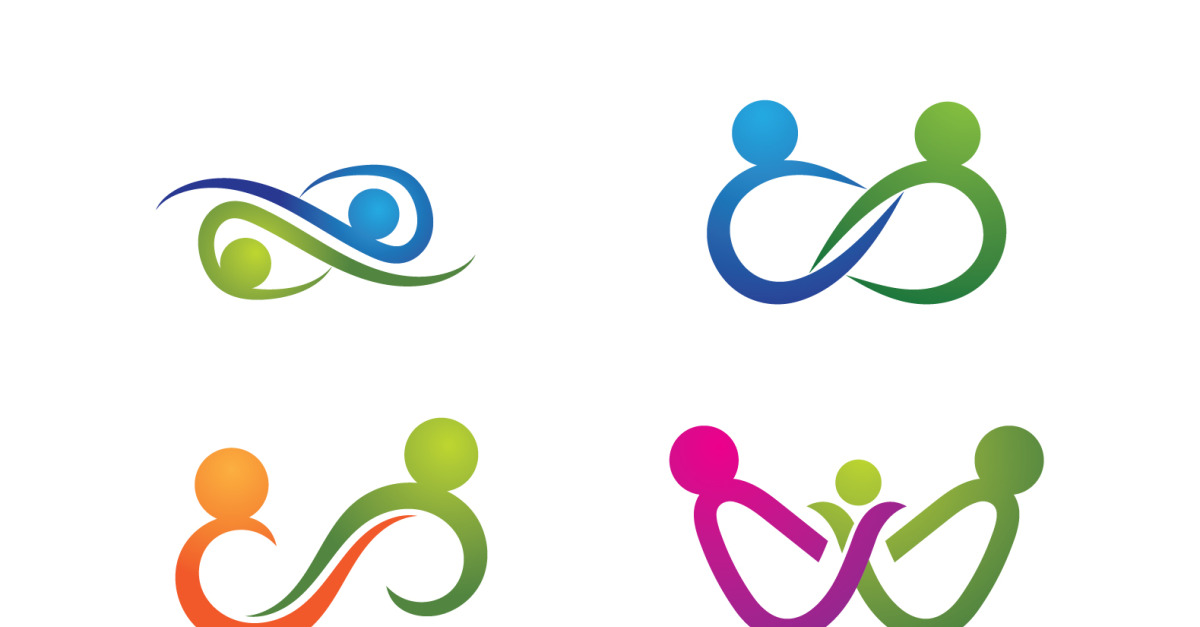 Infinity people team group logo design for company v1