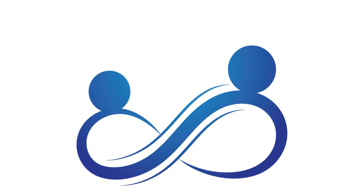 Infinity people team group logo design for company v8