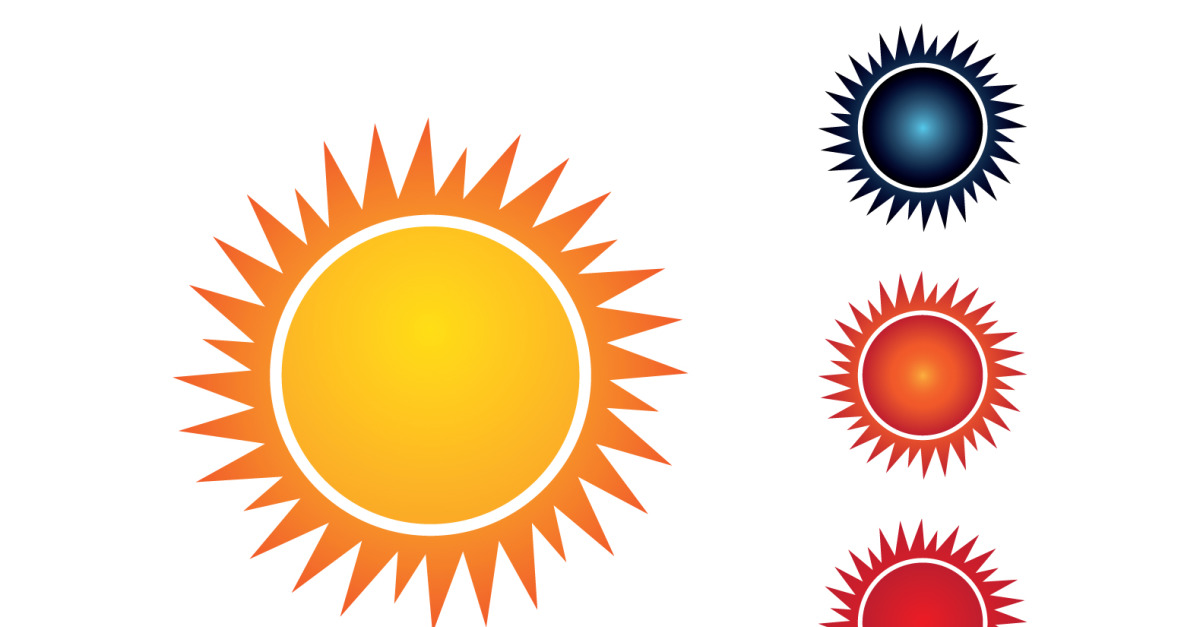Sun Logo and symbol landscape vector v11 - TemplateMonster