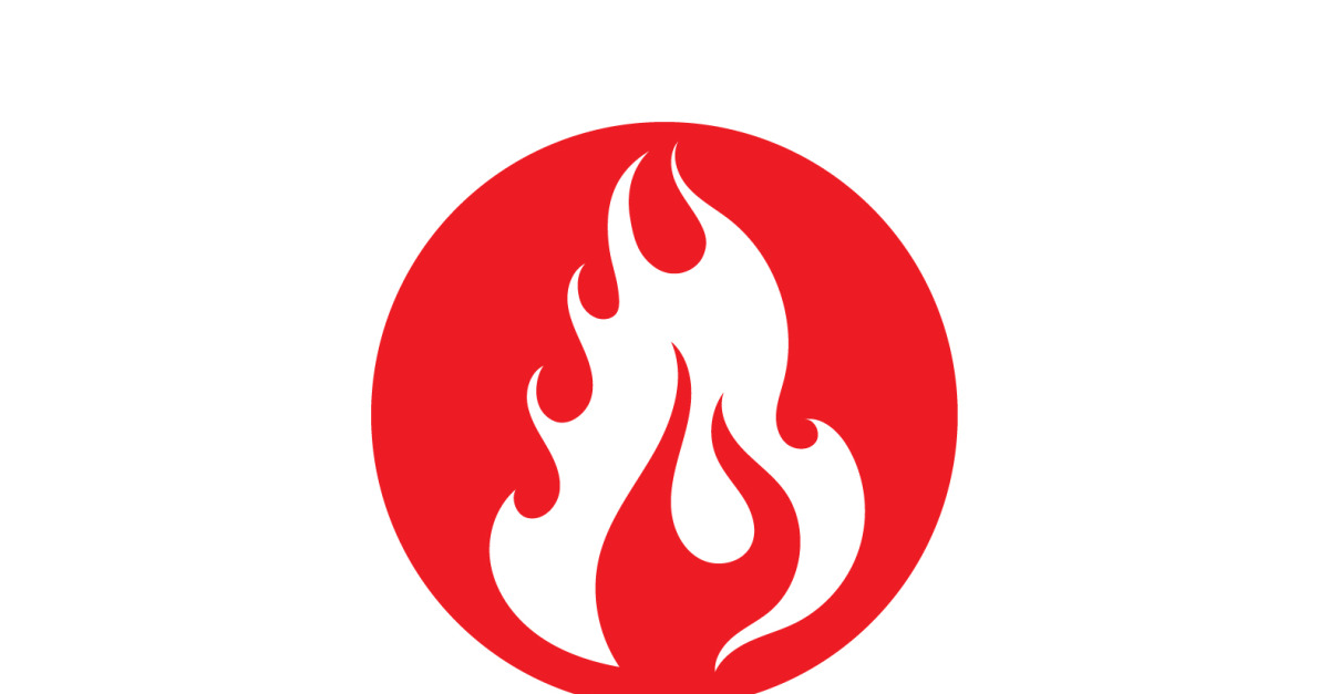 Fire hot flame burn logo vector v6 #327123 - TemplateMonster