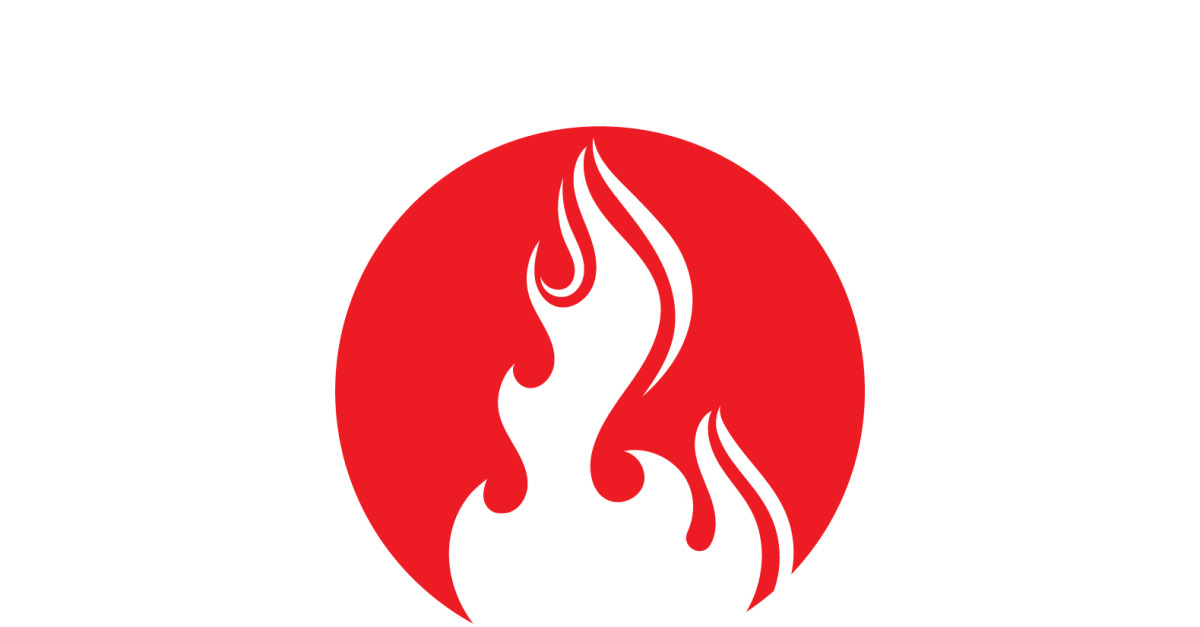 Fire hot flame burn logo vector v9 #327126 - TemplateMonster