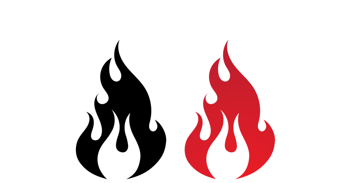 Fuego caliente llama quemar logo vector v13 - TemplateMonster